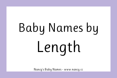 Names by Length – Nancy’s Baby Names