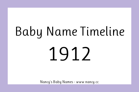 Popular, trendy, and noteworthy baby names of 1912 (U.S.) – Nancy’s ...