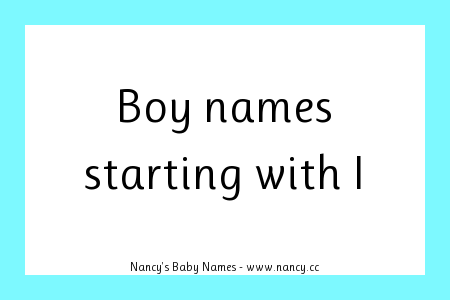 Boy names starting with I – Nancy’s Baby Names