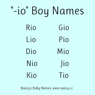 Three-letter “-io” boy names: Rio, Gio, Lio – Nancy’s Baby Names