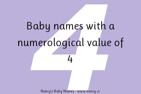 Numerology: Baby names with a value of 4 – Nancy’s Baby Names