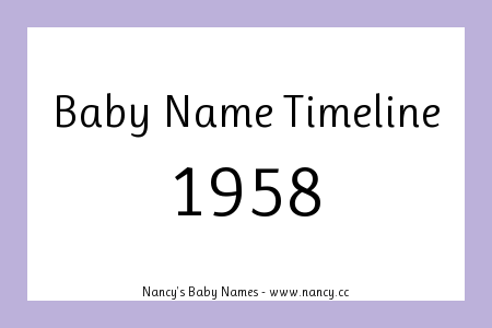 Popular, trendy, and noteworthy baby names of 1958 – Nancy’s Baby Names