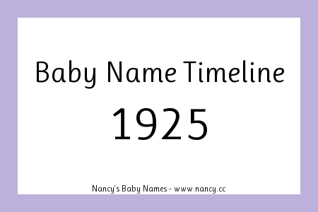 Popular, trendy, and noteworthy baby names of 1925 – Nancy’s Baby Names